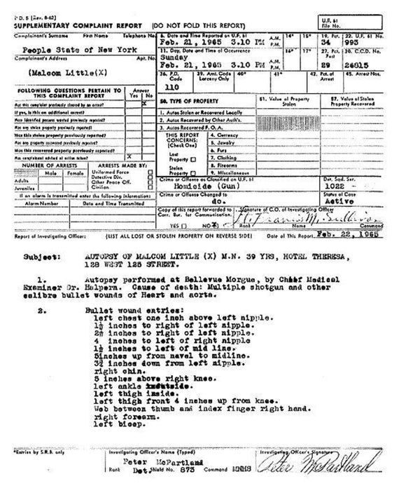 Malcolm X Death Autopsy Reproduction Print 8 X 10 - Etsy