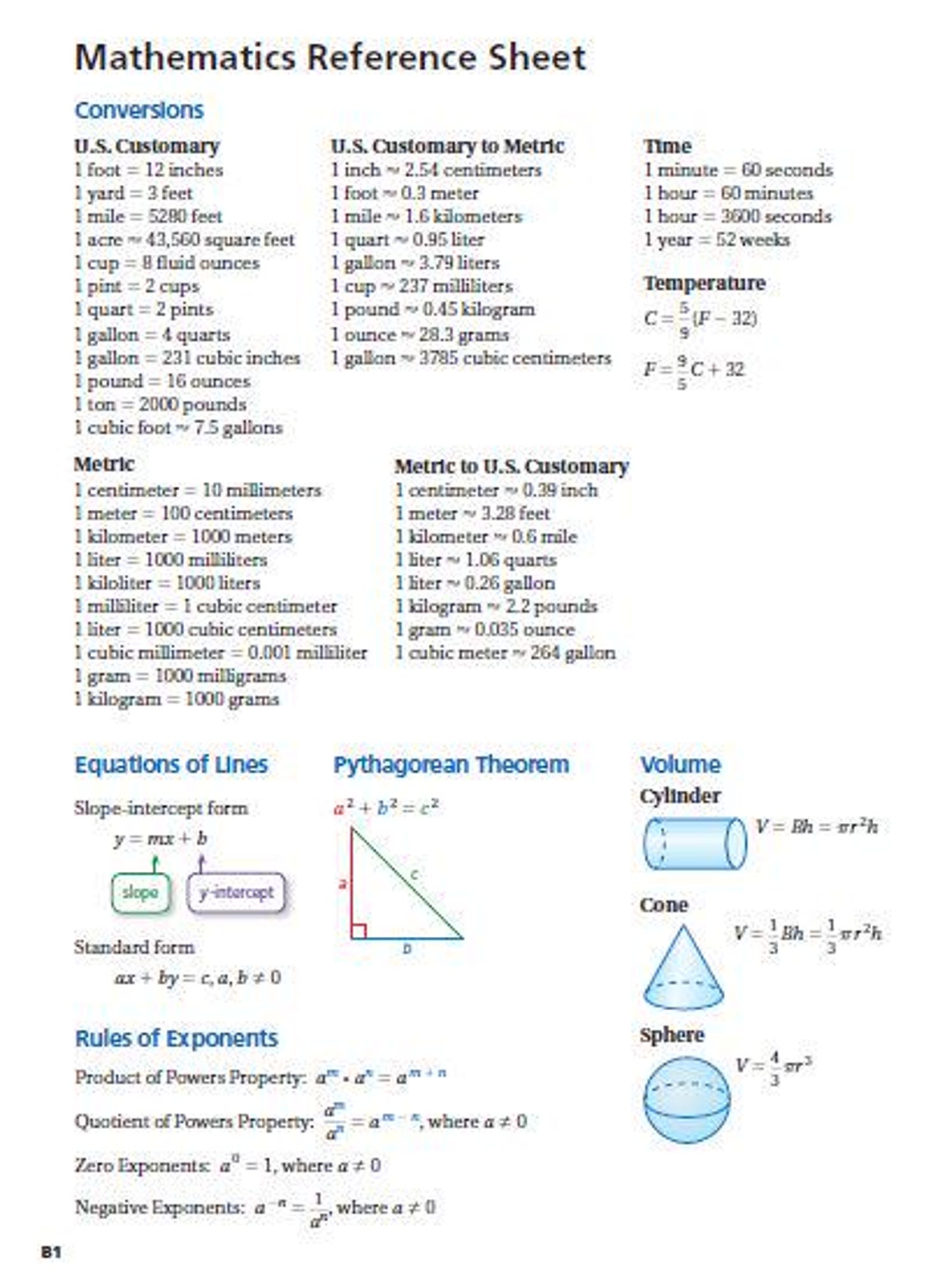 Algebra+math Reference Charts Bundle 8 X 10 Digital Download - Etsy