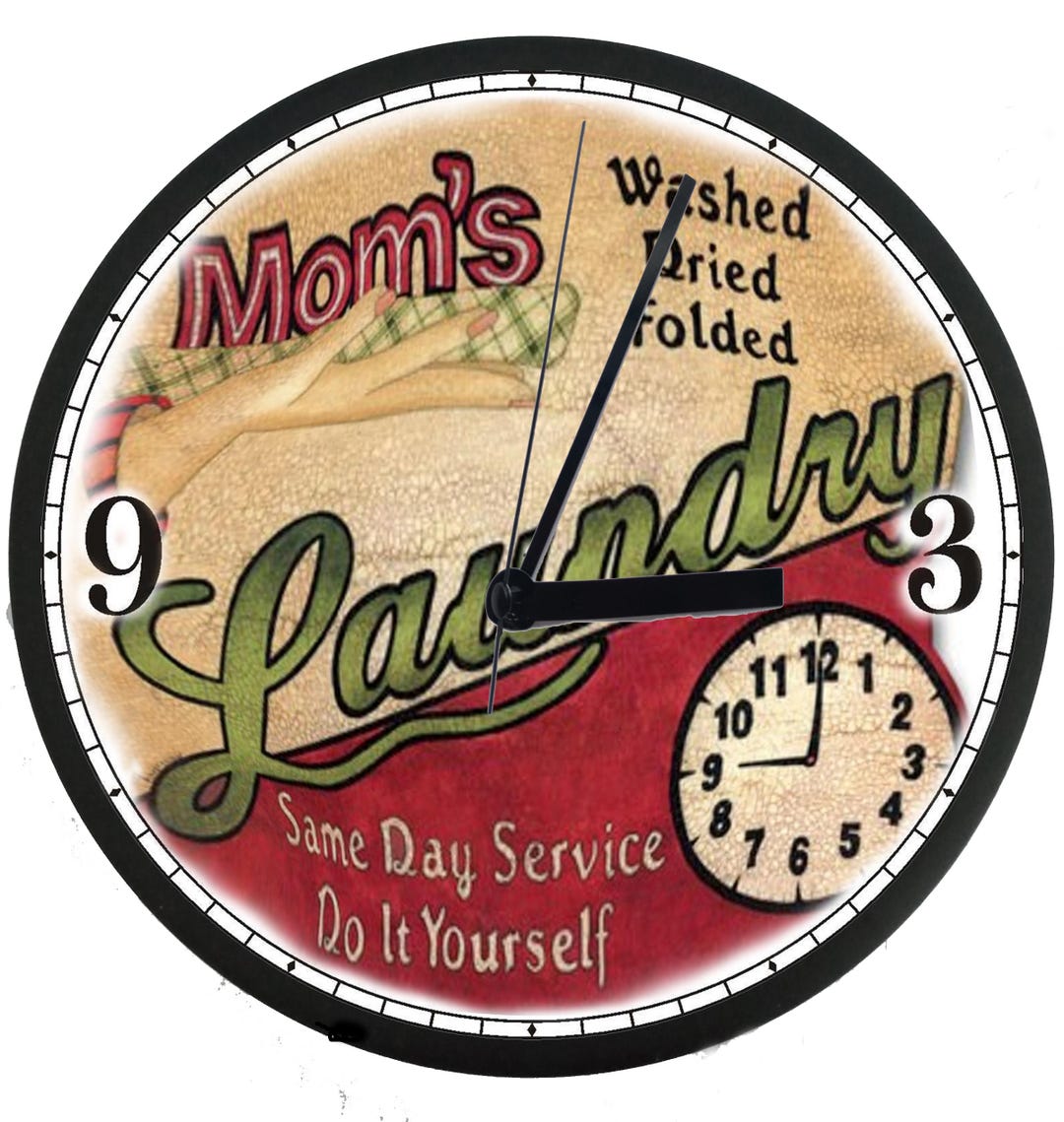 Laundry Wall Clock, 1950s, Wash, Clothes, Home Decor, Gift - Etsy