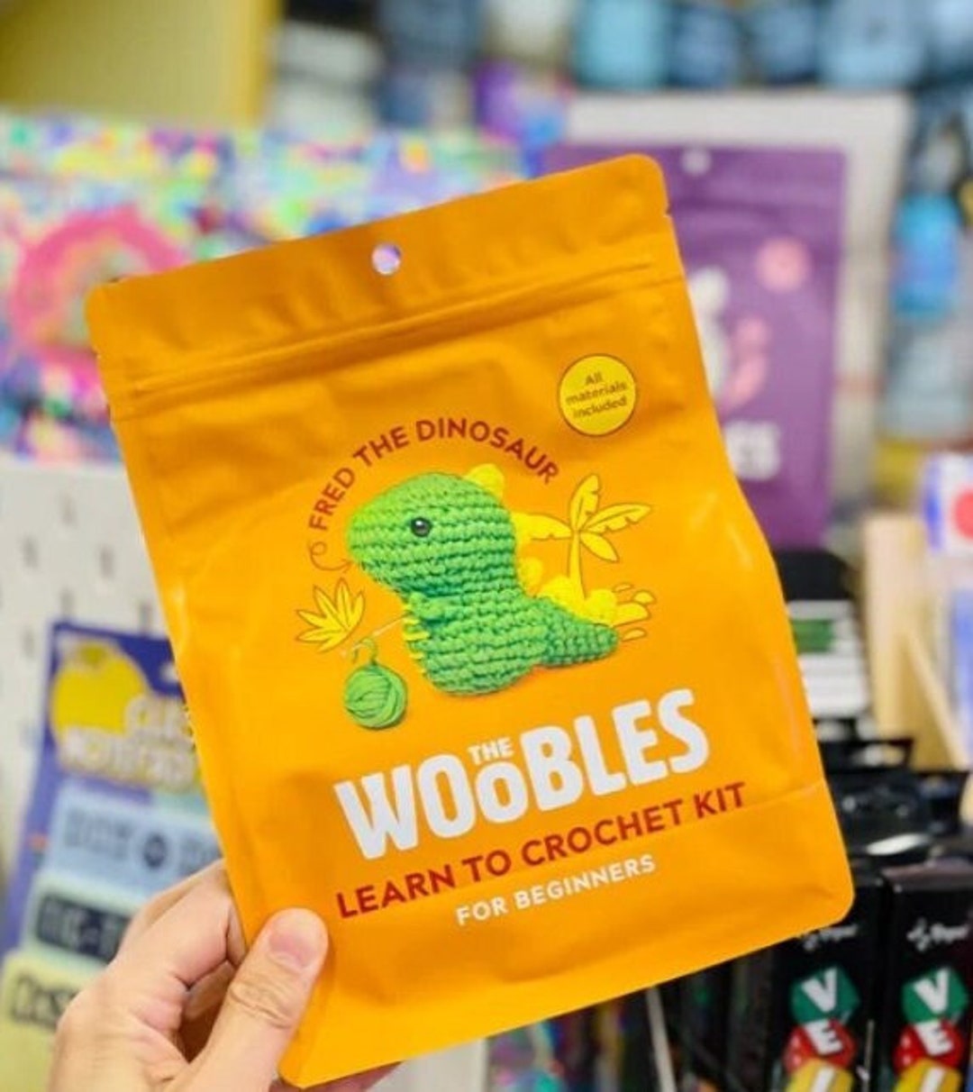 The Woobles Fred the Dino Crochet Kit - Etsy