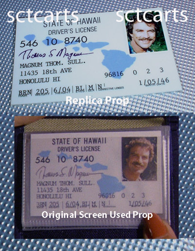 MAGNUM P.I. - Thomas Magnum Prop Driver's License - Etsy