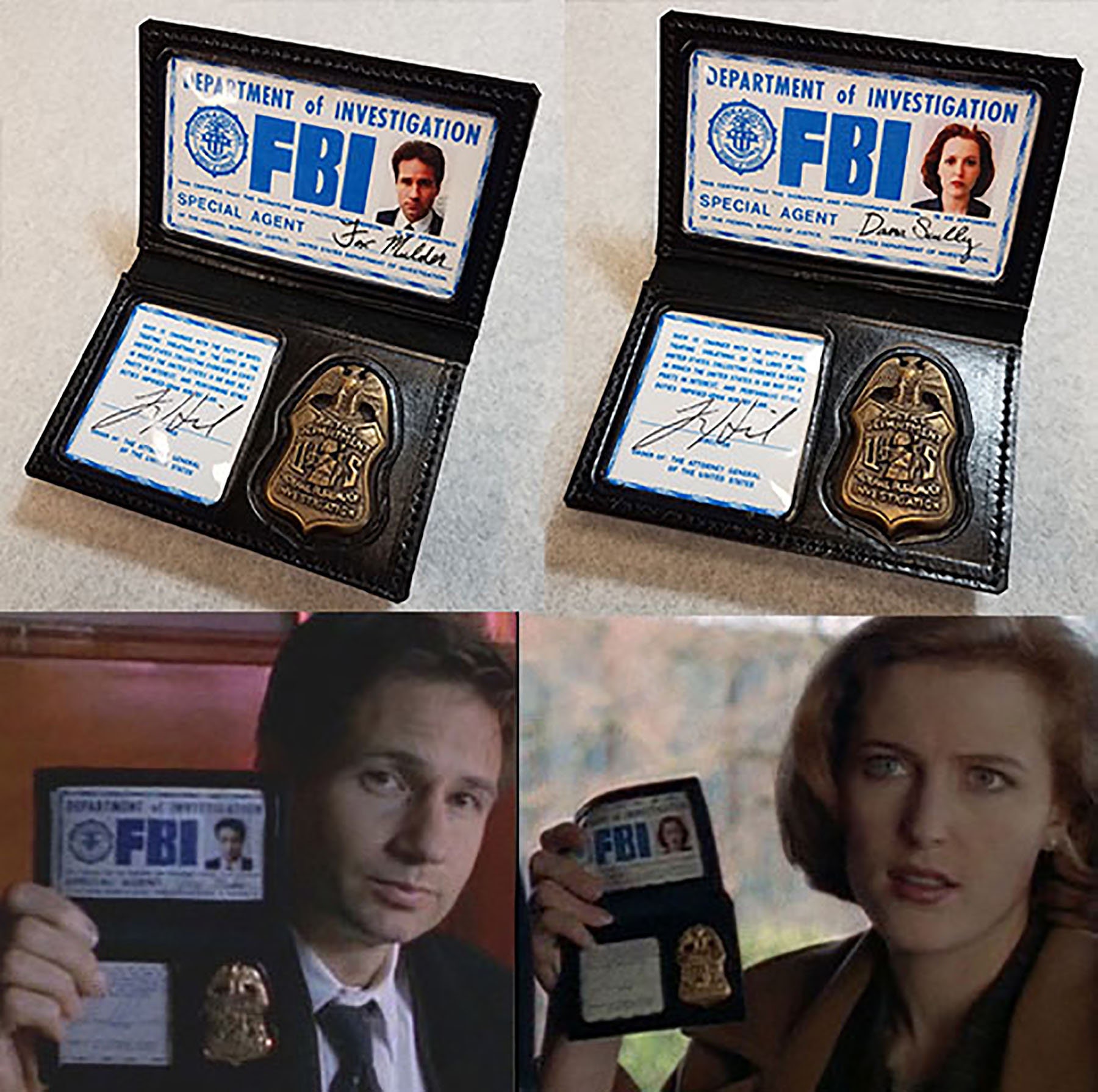 X-files Prop Mulder or Scully Wallet With Badge & ID Hanger - Etsy
