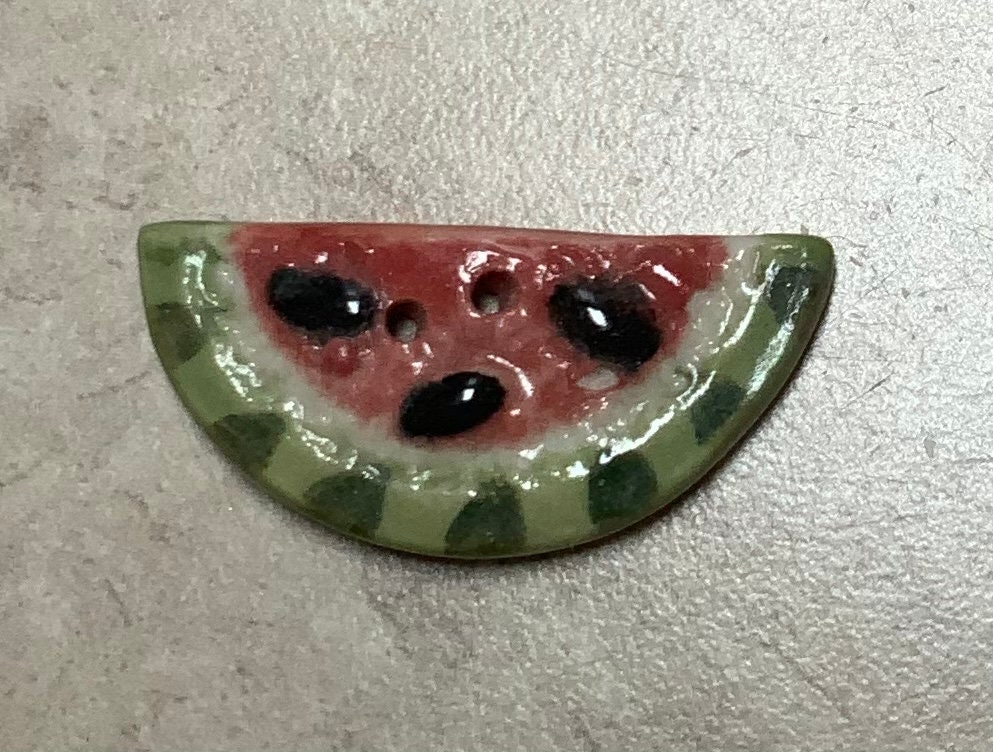 Watermelon Porcelain Button - Etsy