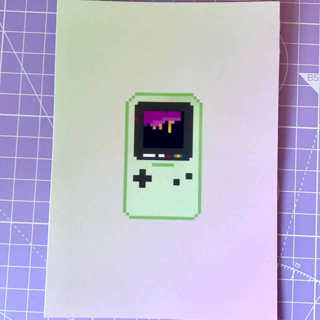Pixel Art Gameboy Colour Console Print | 4x6 | A6 | Pixel Art | Sunset ...