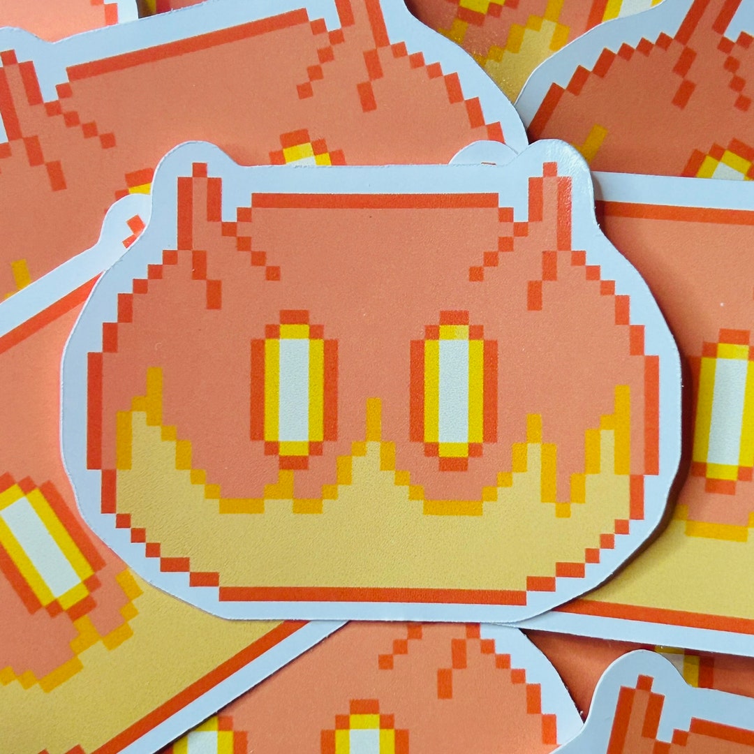 Cute Pixel Art Pyro Slime Sticker Genshin Impact Sticker Pixel Art ...