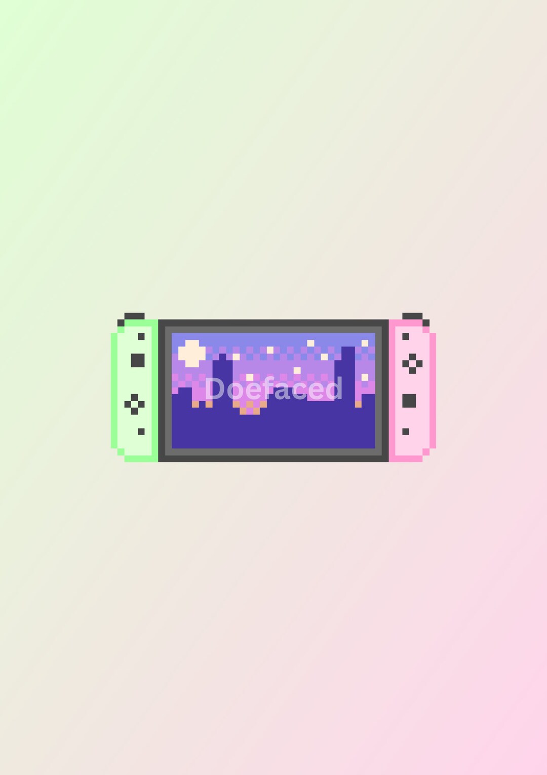 Pixel Art Switch Console Print | 4x6 | A6 | Pixel Art | Sunset Print ...