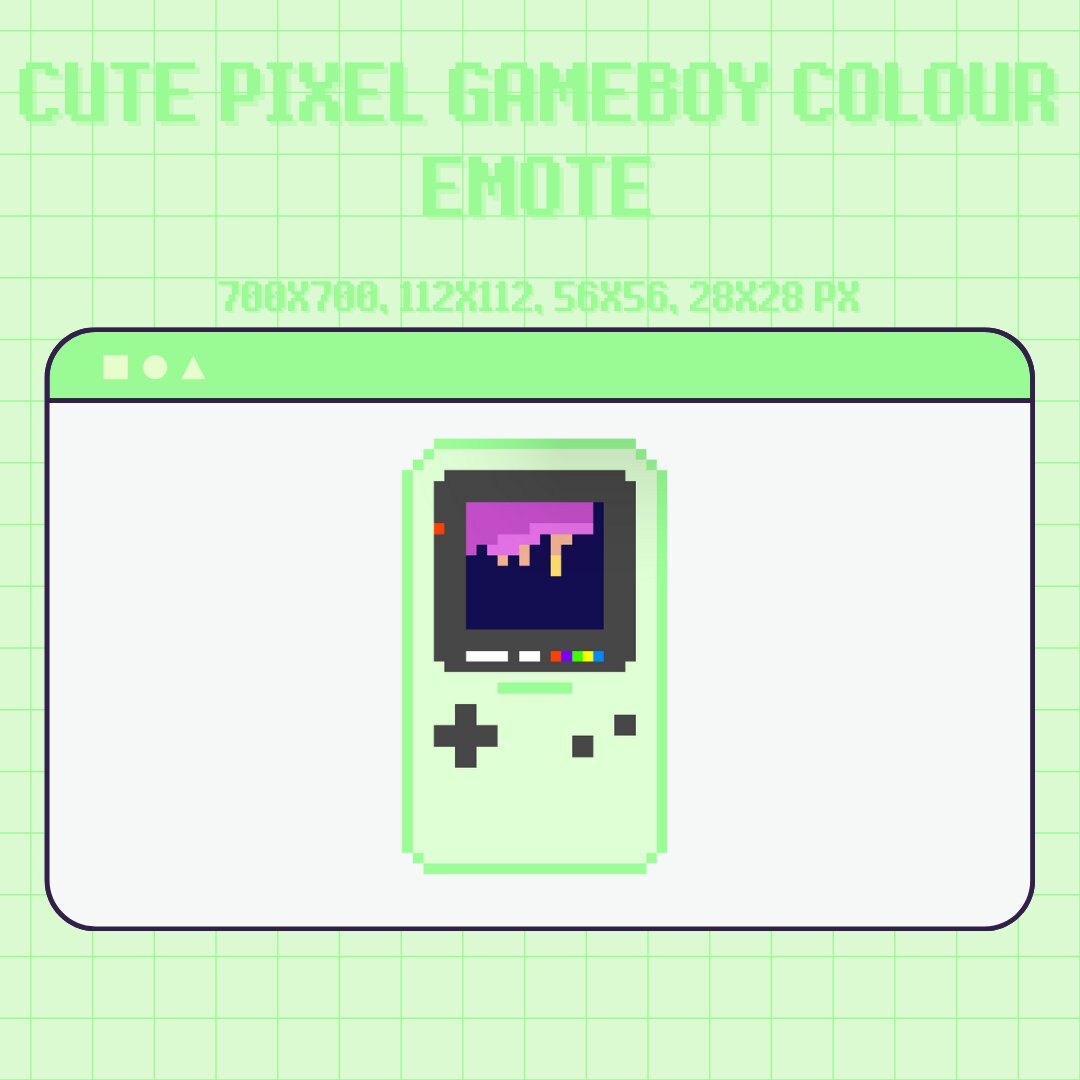 Cute Pixel Art Gameboy Colour Emote 700x700 112x112 56x56 - Etsy UK