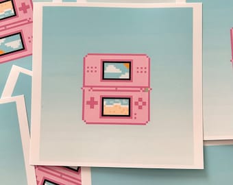 Pixel Art Switch Console Print | 5x5 | Pixel Art | Sunset Print | Cute ...