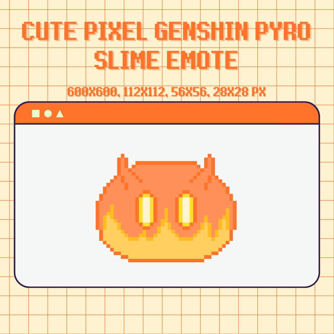 Cute Pixel Art Genshin Pyro Slime Emote 600x600 112x112 Etsy
