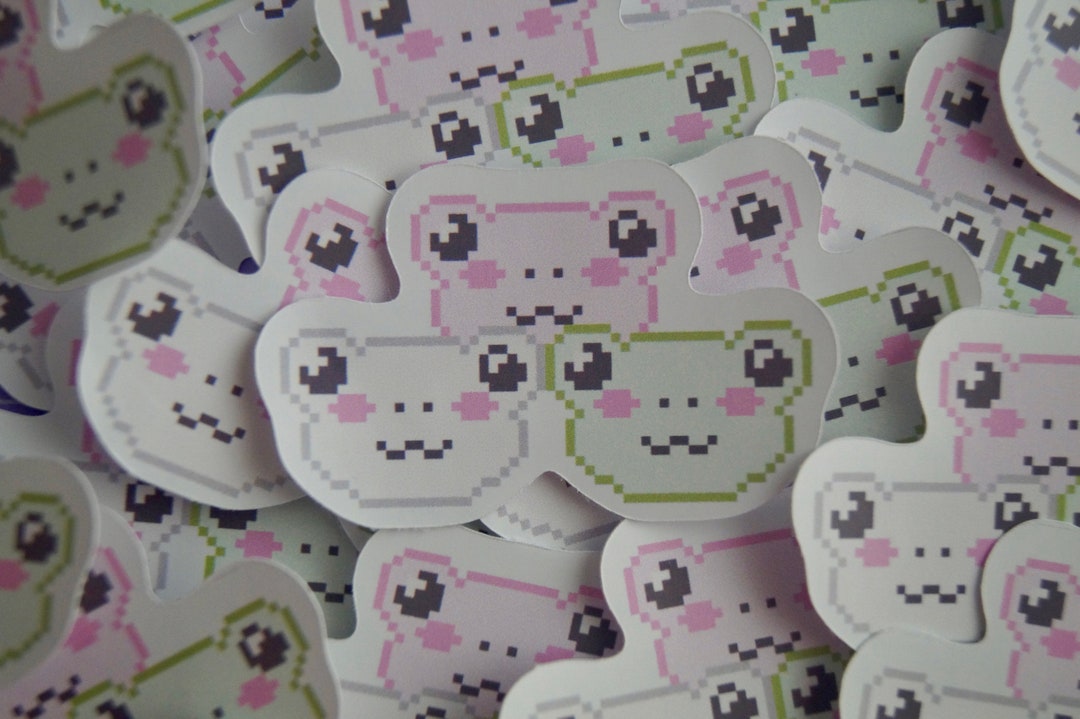 Cute Pixel Froggy Mochi Sticker | Japanese Snacks Sticker | Pixel Art ...
