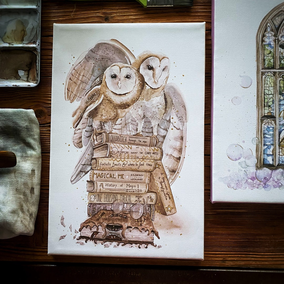LIMITED EDITION Wizard Magic World Signed Print on Canvas- Owls Above ...