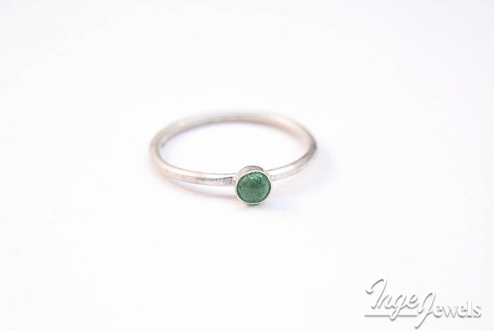 Handmade 4mm Green Aventurine Ring Sterling Silver Stacking - Etsy