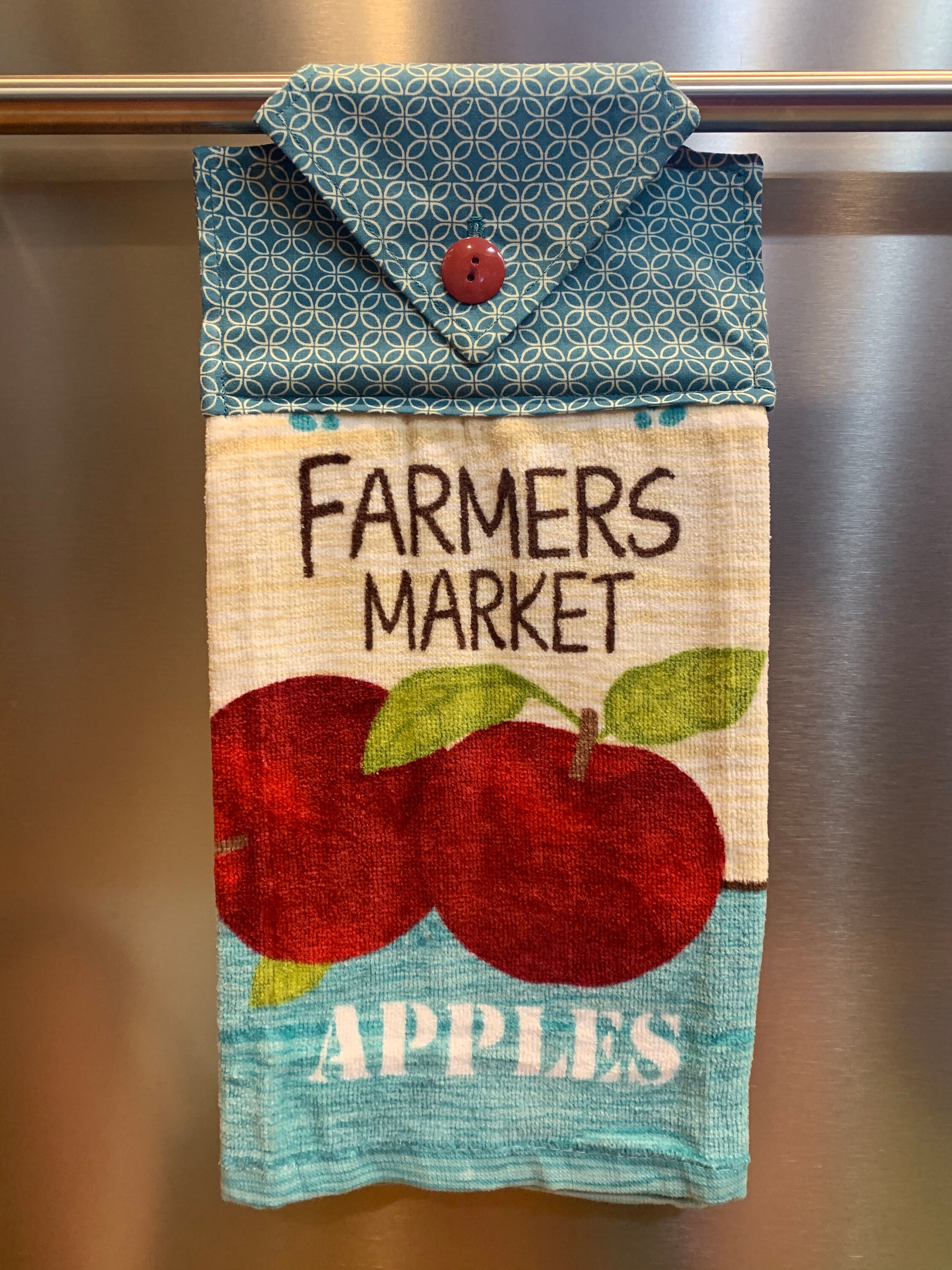 Apple towel Farmers market apples towel apple kitchen Apple | Etsy