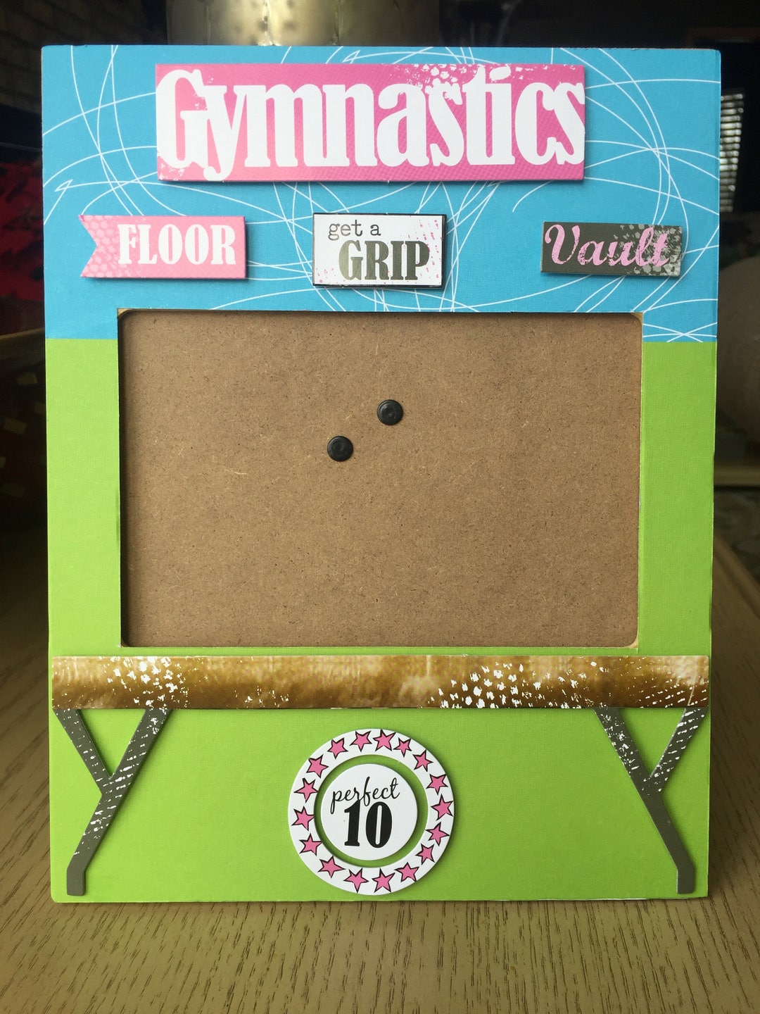 Gymnastics 9" X 7" Picture Frame, Balance Beam Gymnastics, Pink, Lime ...