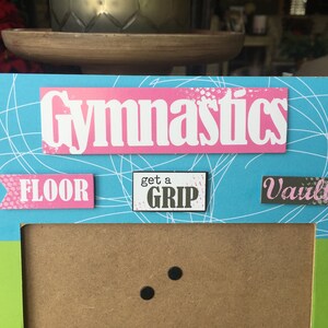 Gymnastics 9" X 7" Picture Frame, Balance Beam Gymnastics, Pink, Lime ...