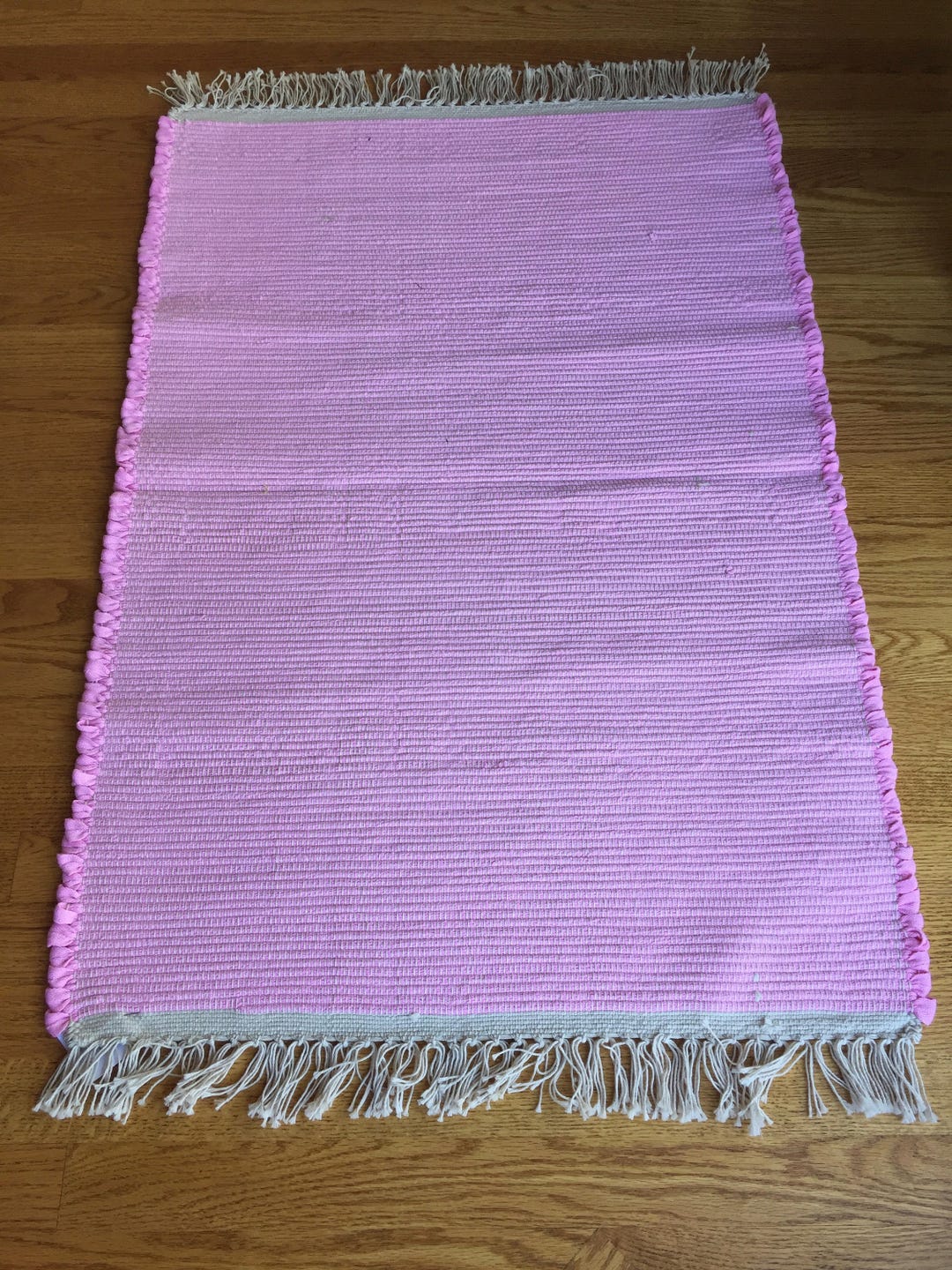 Pink Rug Pink Cotton Rug 37 3/4 L X 26 1/2 W - Etsy