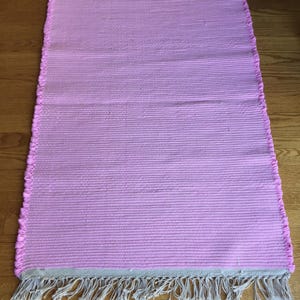 Pink Rug Pink Cotton Rug 37 3/4 L X 26 1/2 W - Etsy