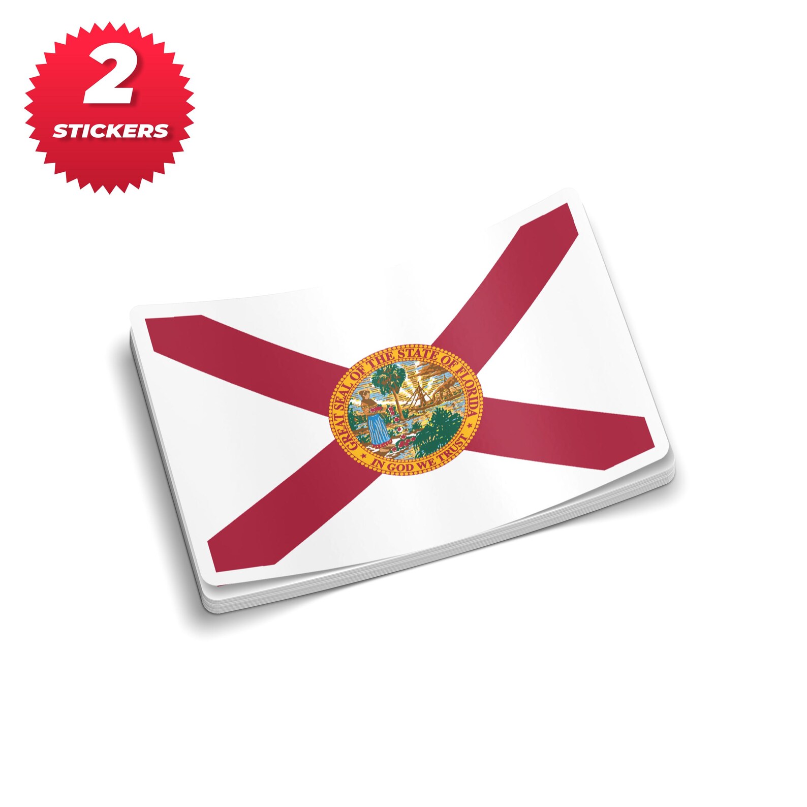 Set of 2 Stickers = Florida Flag: Decal/stickers • Full Color • Double ...