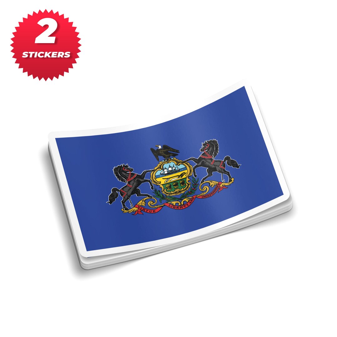 Set of 2 Stickers = Pennsylvania Flag: Decal/stickers • Full Color ...