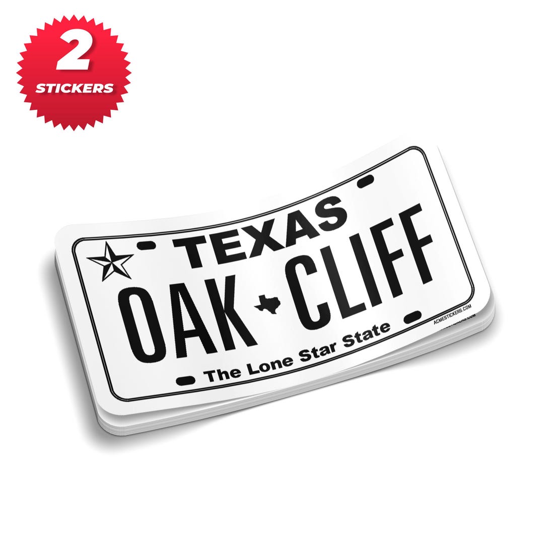 Set of 2 Stickers = Oak Cliff Plate (white) : Decal/stickers • Full ...