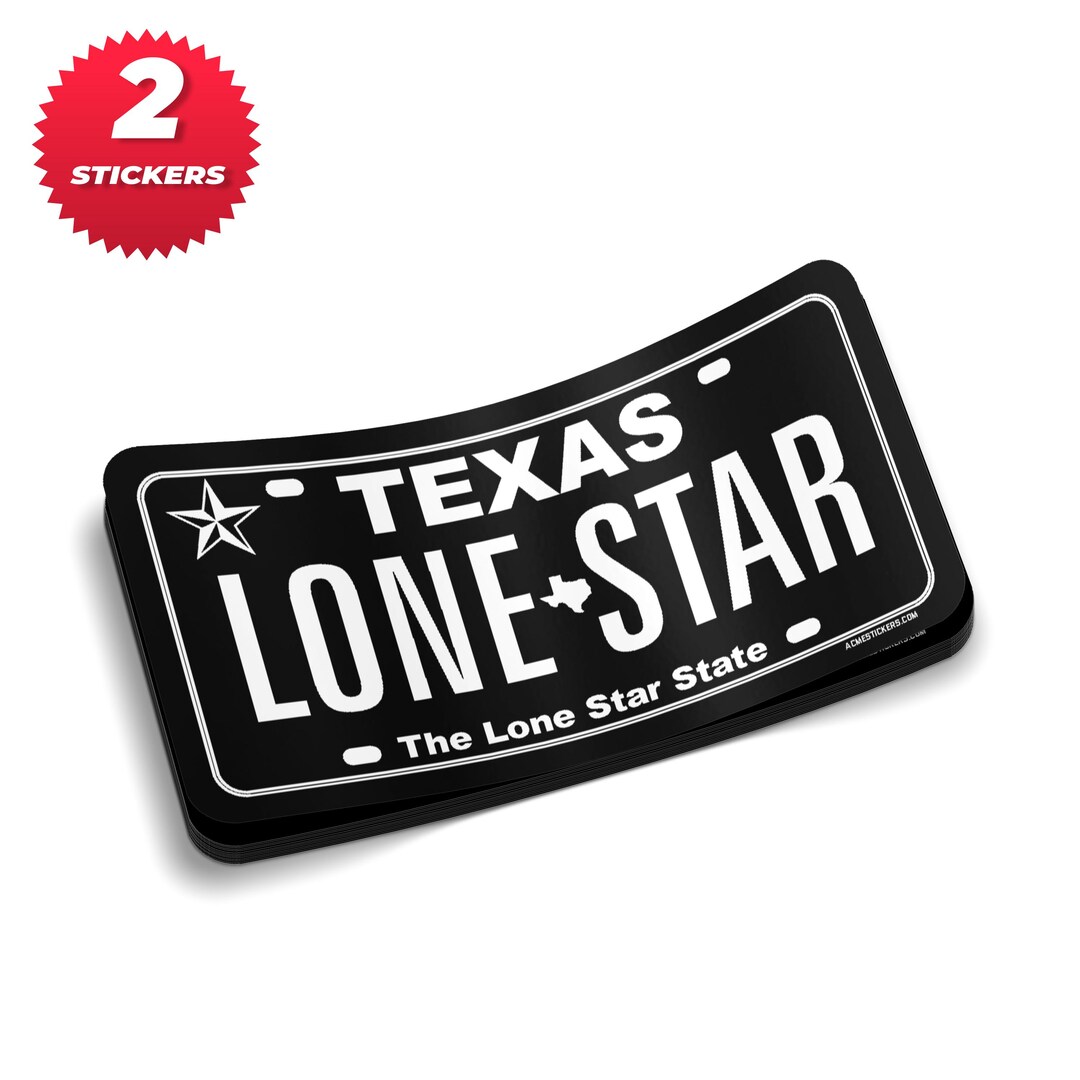 Set of 2 Stickers = Lone Star Plate (black) : Decal/stickers • Full ...