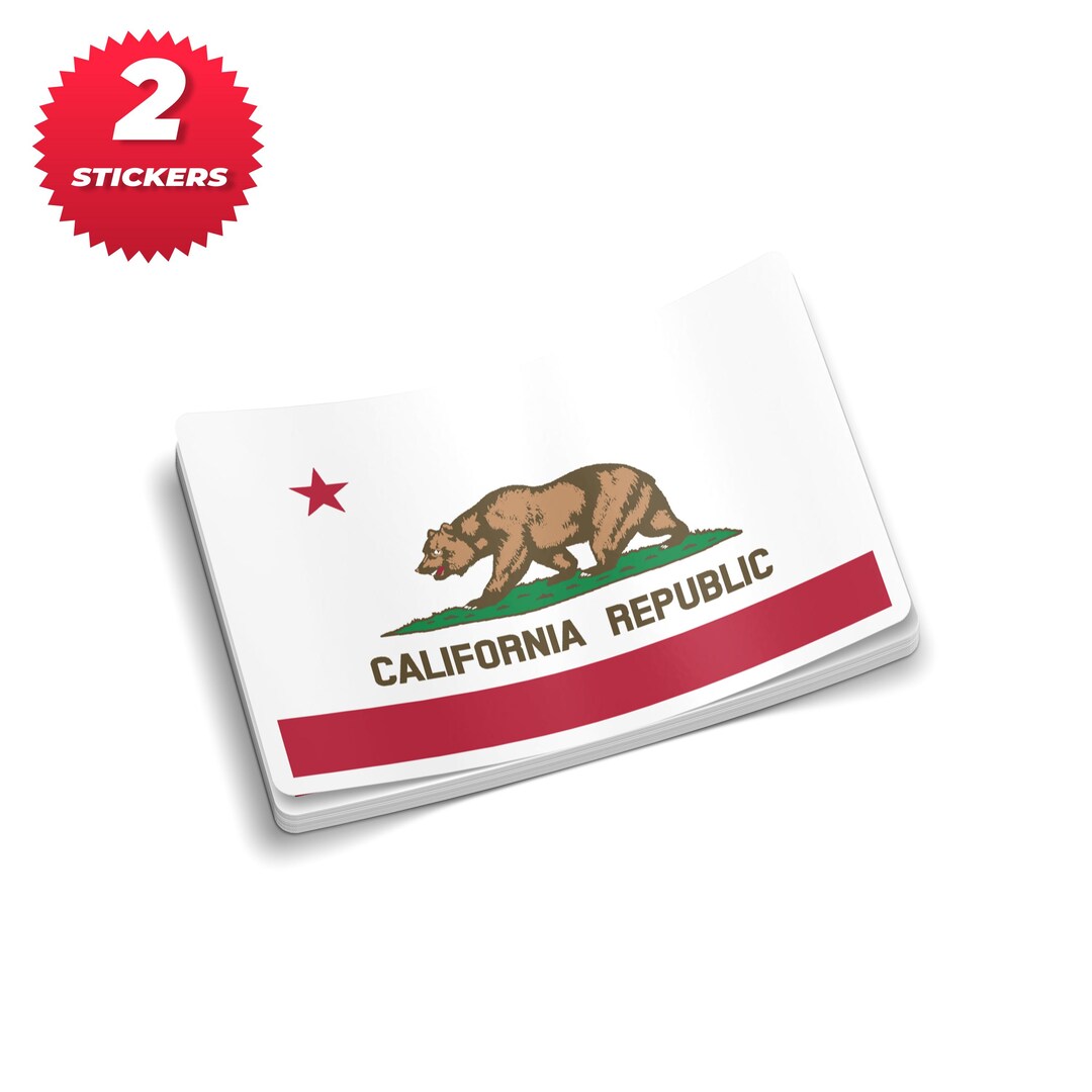 Set of 2 Stickers = California Flag: Decal/stickers • Full Color ...