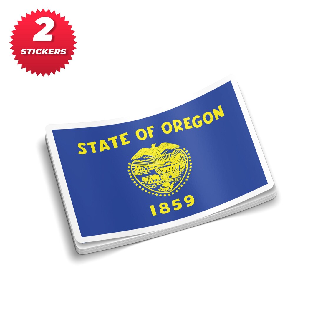 Set of 2 Stickers = Oregon Flag: Decal/stickers • Full Color • Double ...