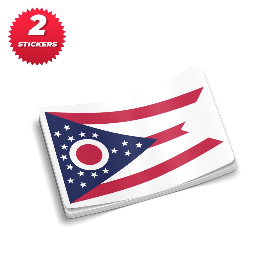 Set of 2 Stickers = Ohio Flag: Decal/stickers • Full Color • Double UV ...