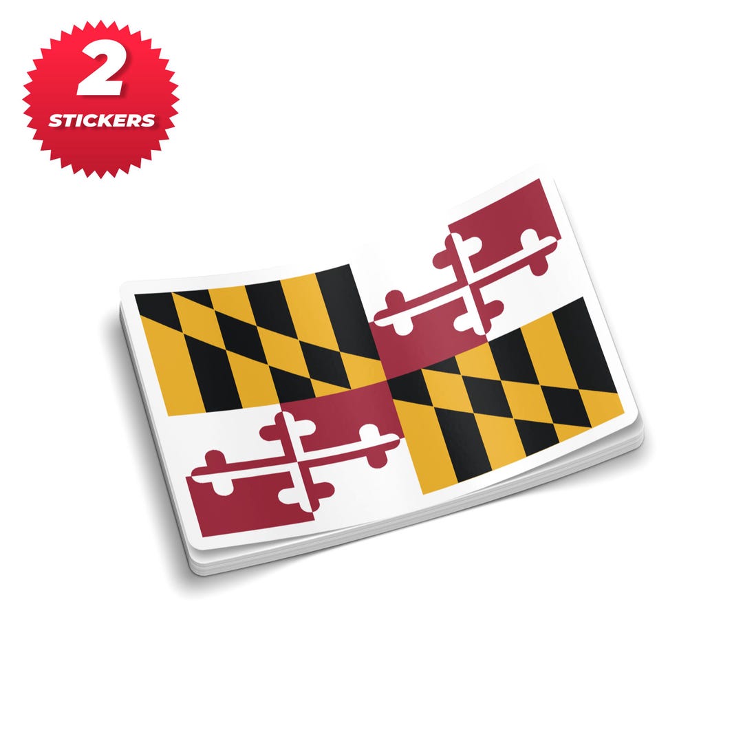 Set of 2 Stickers = Maryland Flag: Decal/stickers • Full Color • Double ...