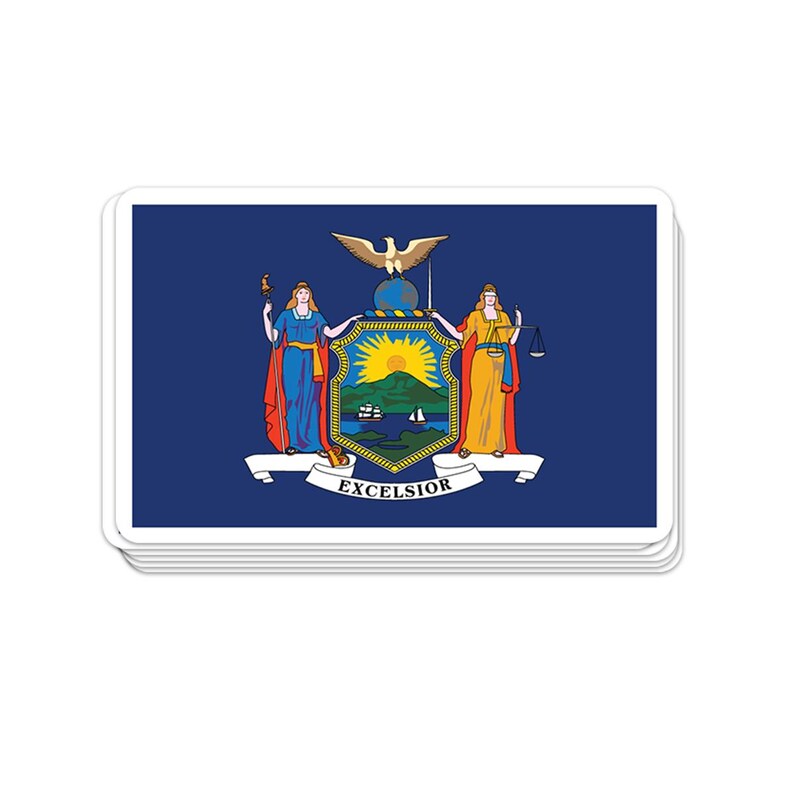 Set of 2 Stickers = New York Flag: Decal/stickers • Full Color • Double ...