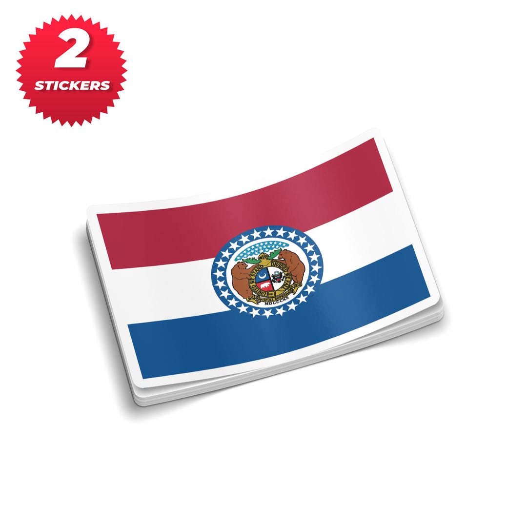 Set of 2 Stickers = Missouri Flag: Decal/stickers • Full Color • Double ...