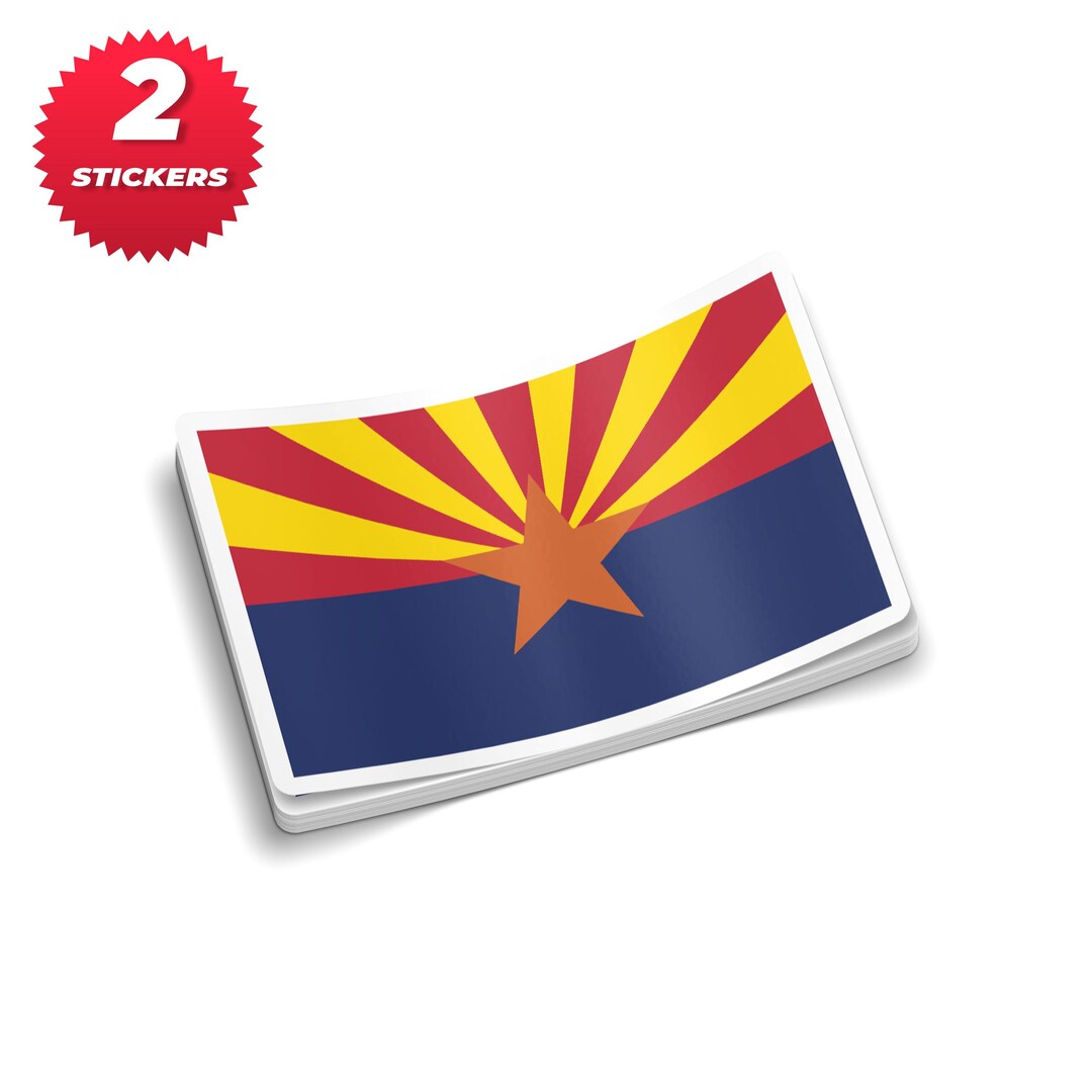 Set of 2 Stickers = Arizona Flag: Decal/stickers • Full Color • Double ...