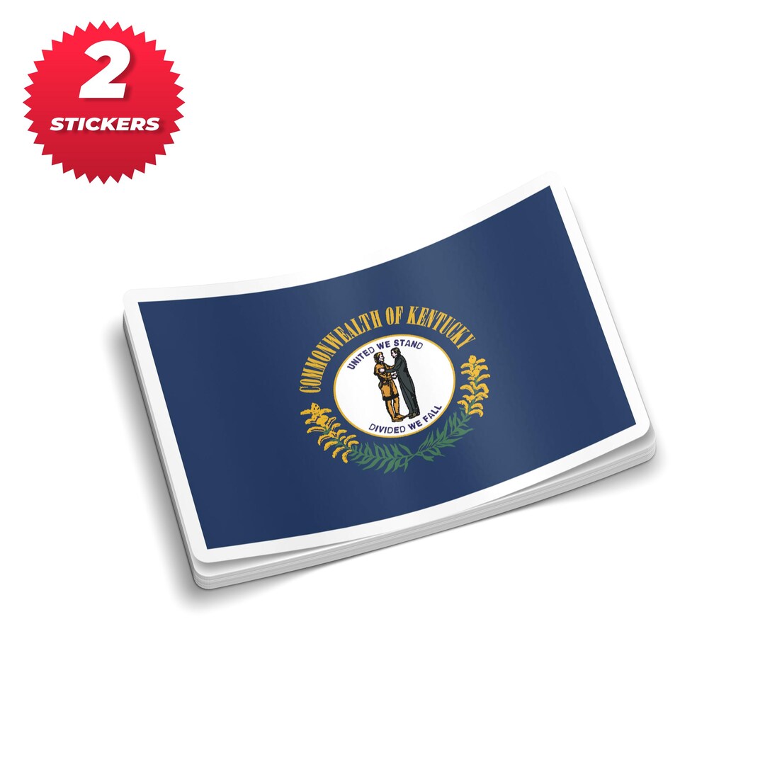 Set of 2 Stickers = Kentucky Flag: Decal/stickers • Full Color • Double ...