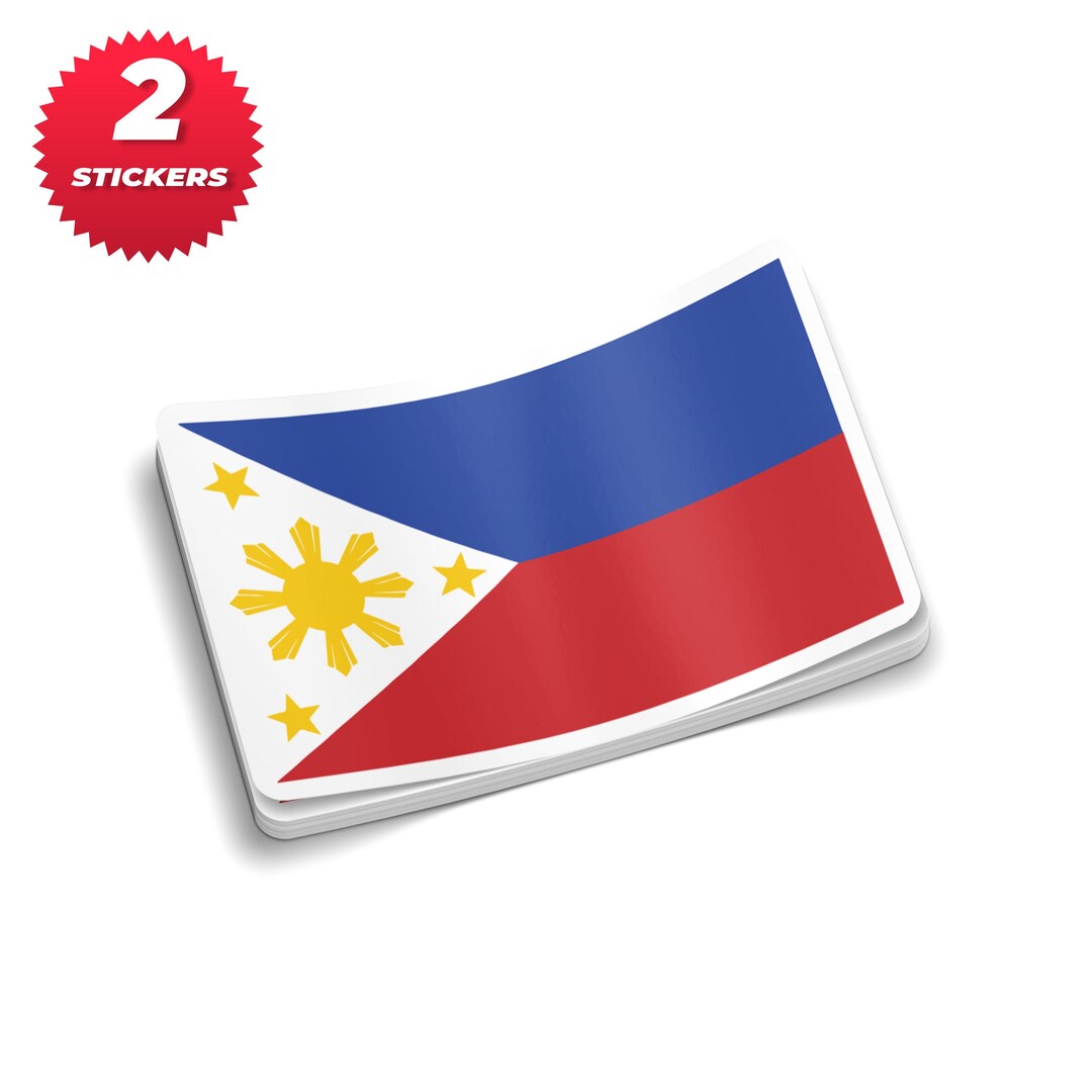 Set of 2 Stickers = Philippines Flag: Decal/stickers • Full Color ...