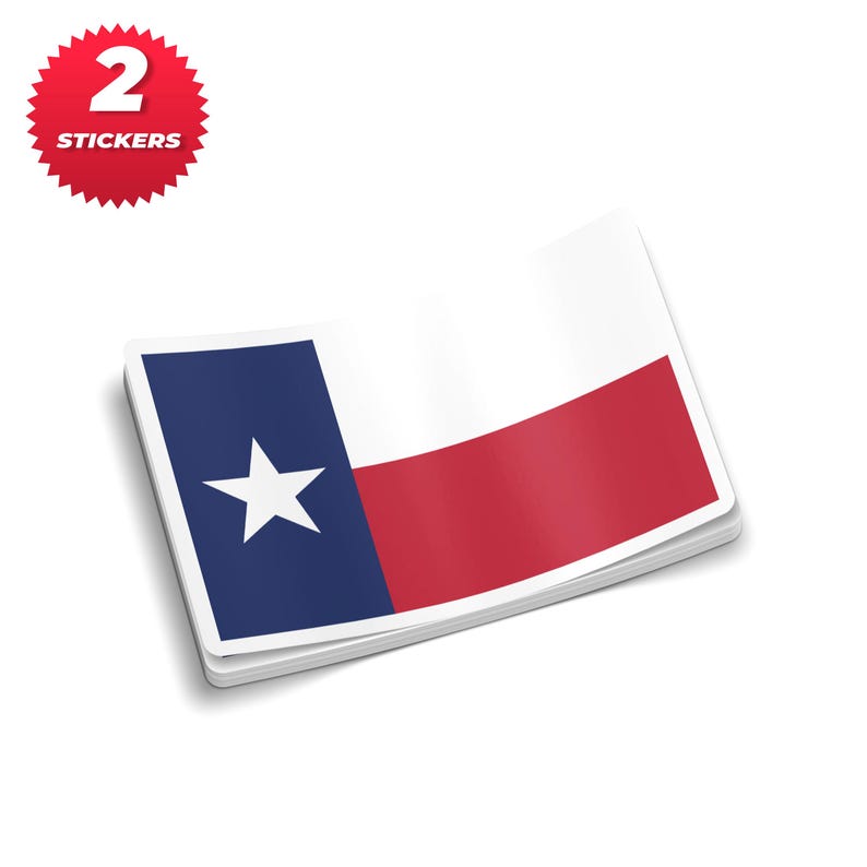 Set of 2 Stickers = Texas Flag: Decal/stickers • Full Color • Double UV ...