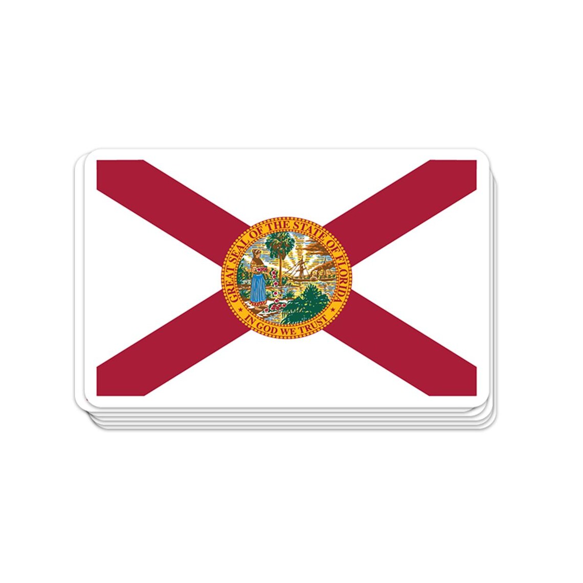 Set of 2 Stickers = Florida Flag: Decal/stickers • Full Color • Double ...
