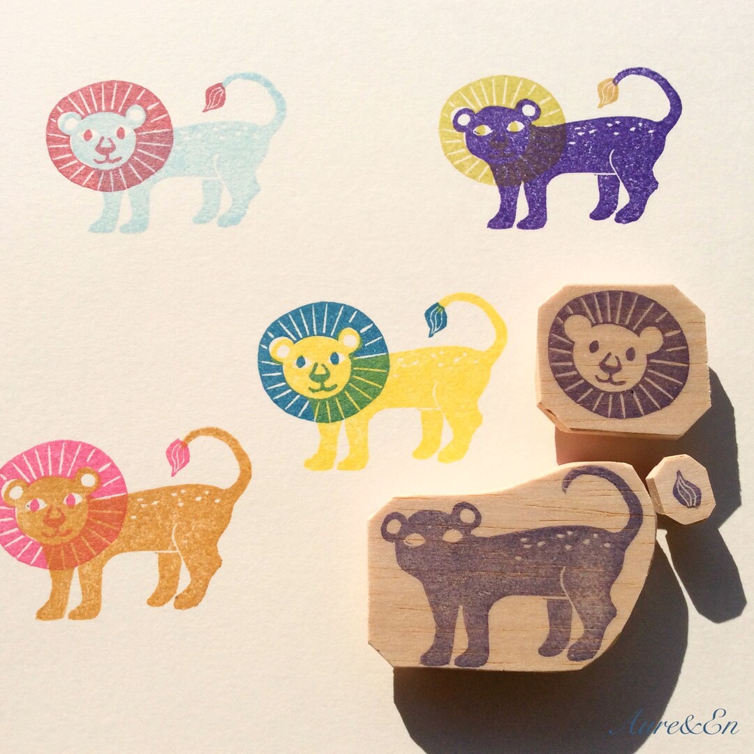 Lion Stamp Set, Hand Carved - Etsy