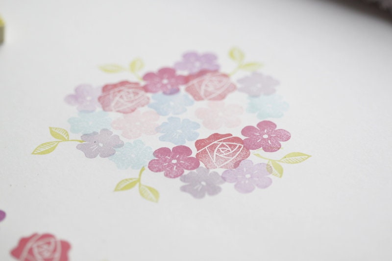 Blumen Set handgeschnitzter Stempel - Etsy.de