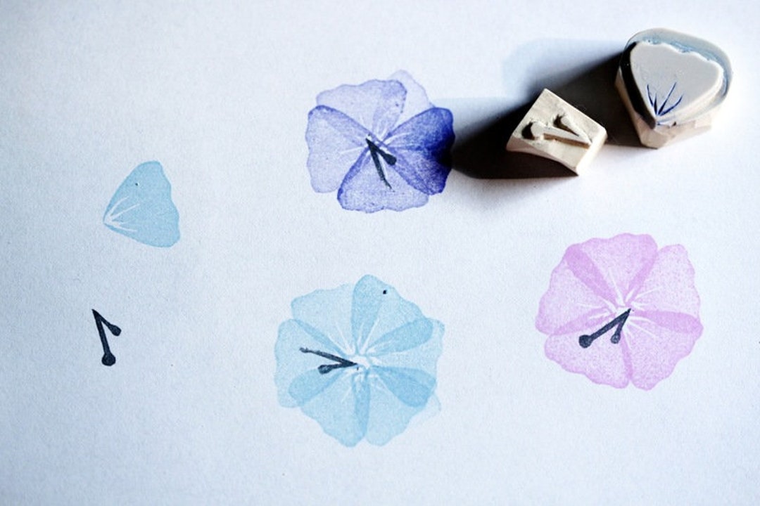 Hibiscus Flowers Set, Hand Carved Rubber Stamp - Etsy