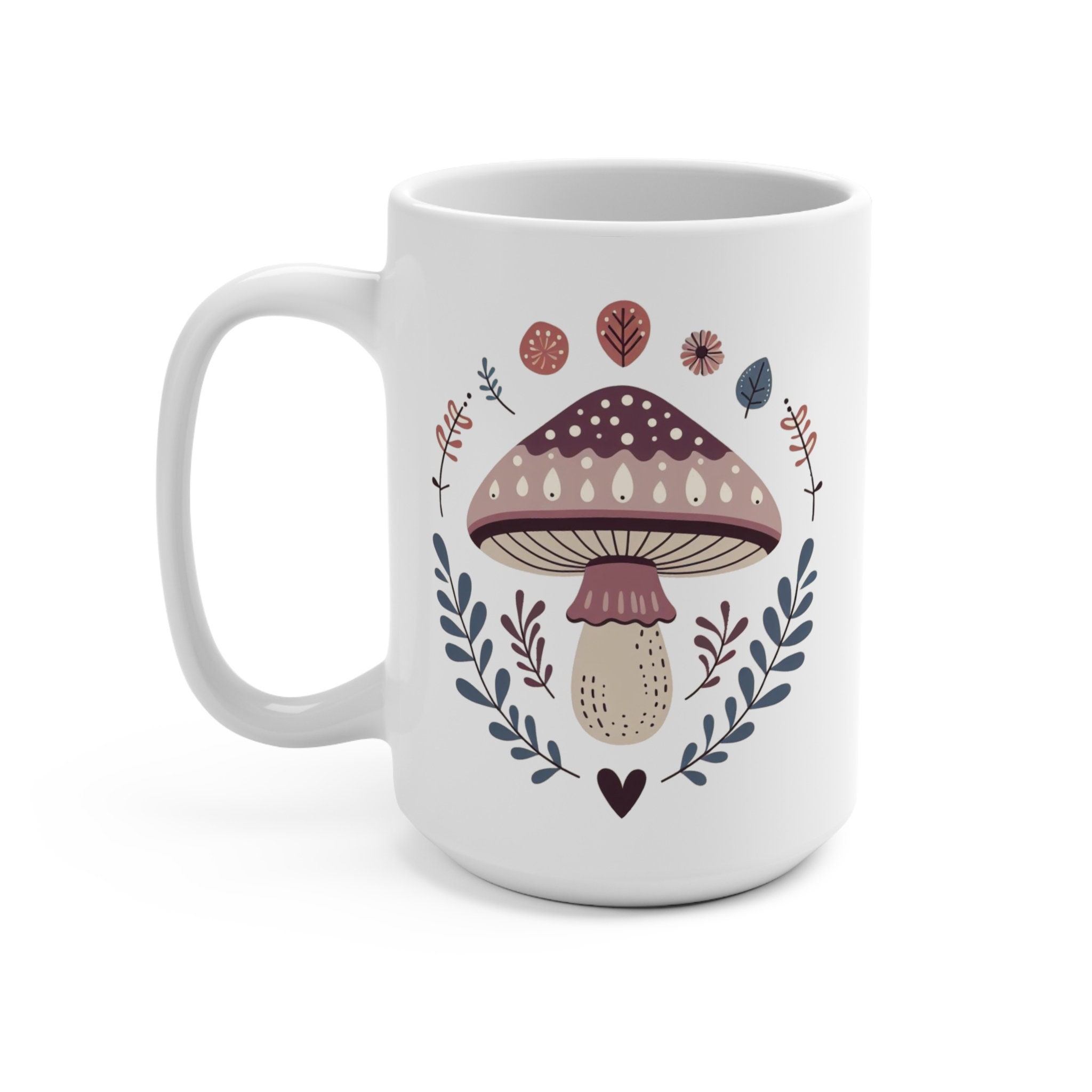 Whimsy Mushroom Mug 15oz, Cottagecore Toadstool Big Mug, Magical Autumn ...