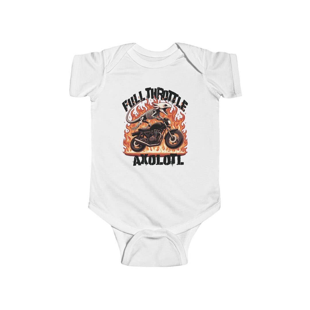 Axolotl Baby Onesie, Full Throttle Wild Animal Motorcyle Racing Infant ...