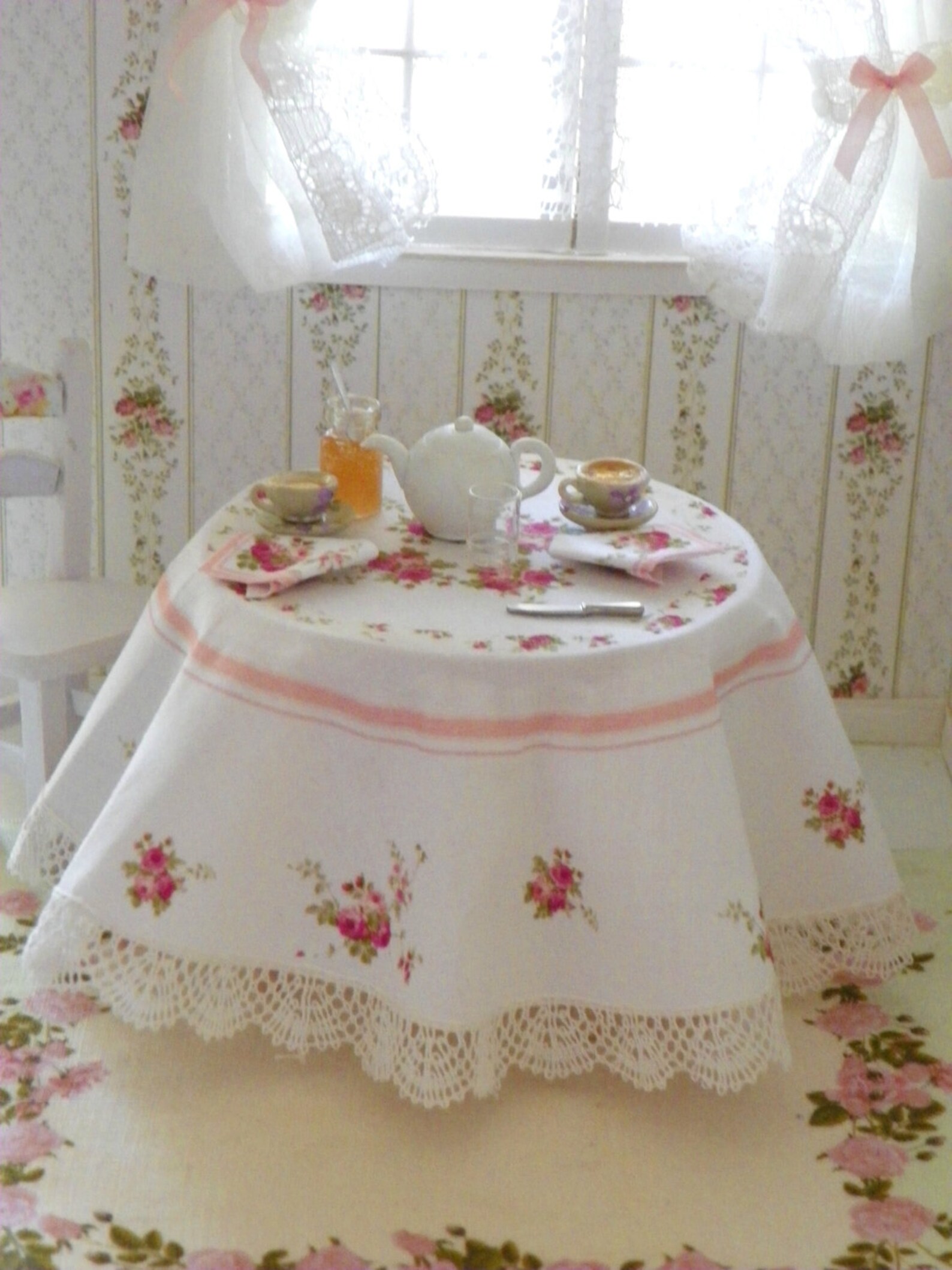 Miniature Dollhouse Tablecloth for the Kitchen Table/ 1/12 - Etsy