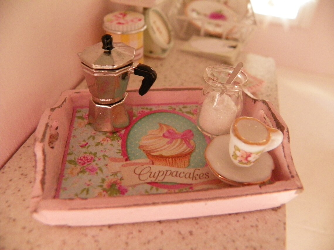 Dollhouse miniature tray | Etsy