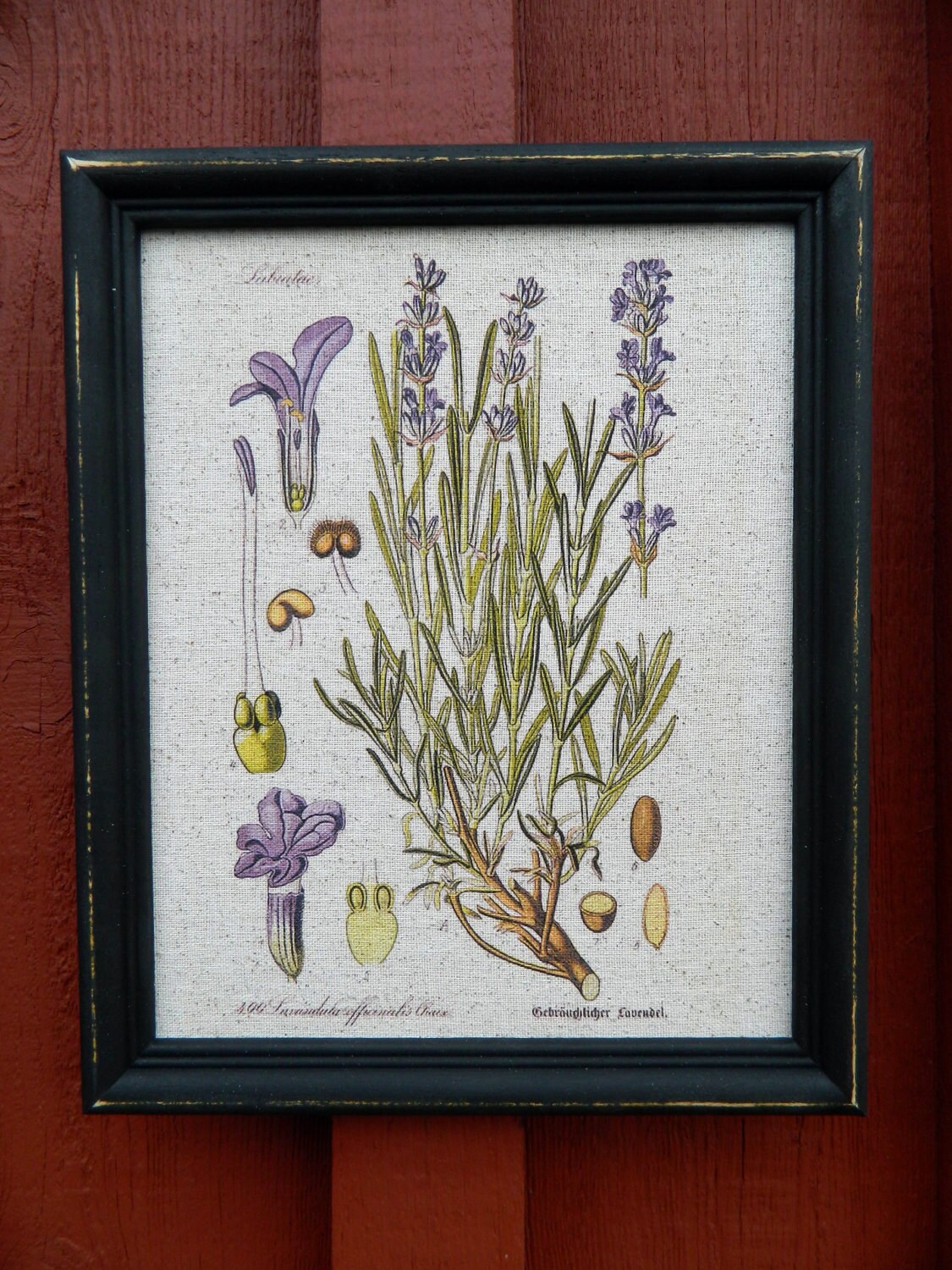 Lavender Botanical Print Black Frame Wedding Gift Wall - Etsy 日本