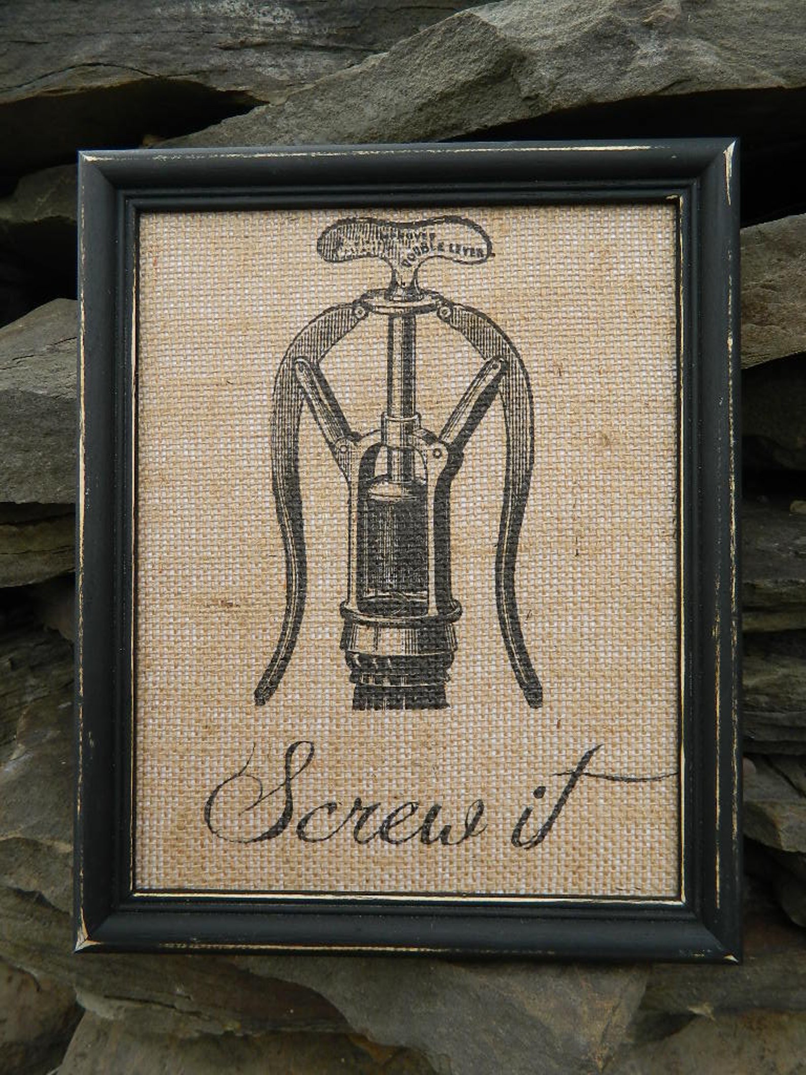 Wine Sign Print of a Vintage Corkscrew With the Words | Etsy