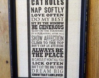 Cat Rules - Etsy
