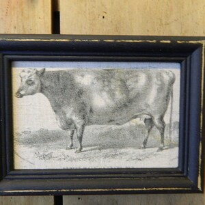 Primitive Vintage Cow Print Print on Fabric Farmhouse Wall - Etsy
