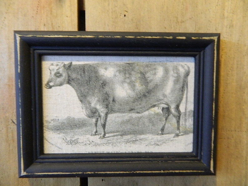 Primitive Vintage Cow Print Print on Fabric Farmhouse Wall | Etsy