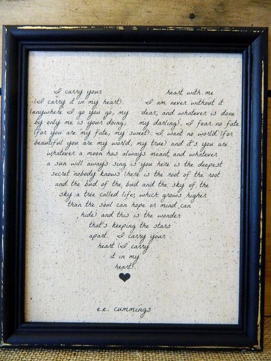 EE Cummings Love Poem Wedding Gift Custom Love Poem | Etsy