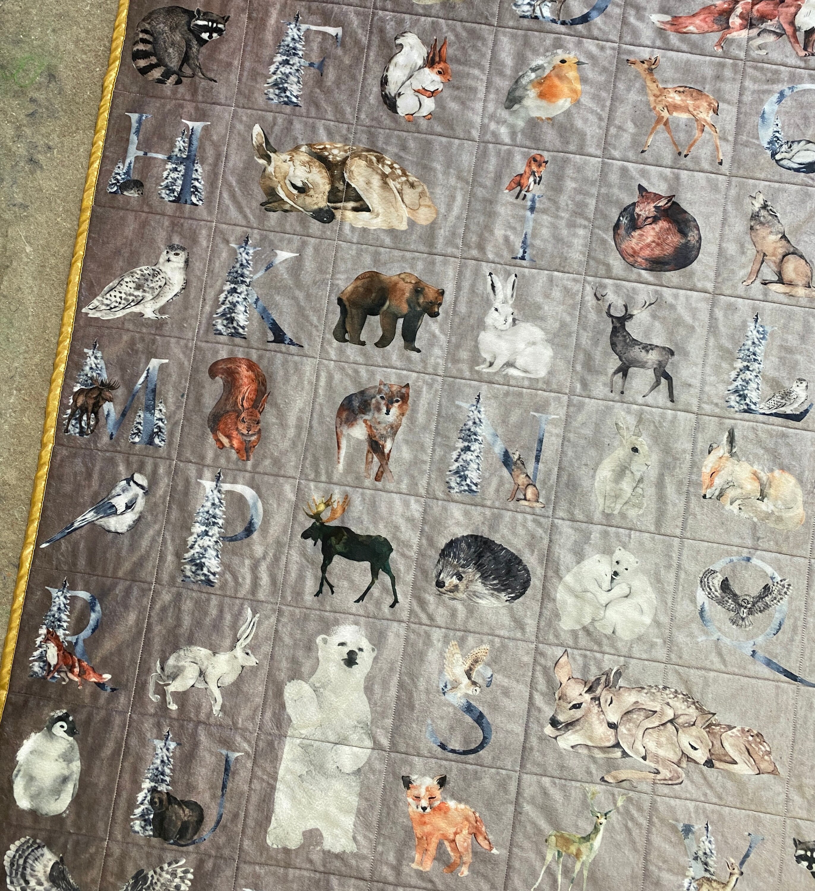 Winter Forest Woodland Animals Baby Quilt Enchanted Forest | Etsy